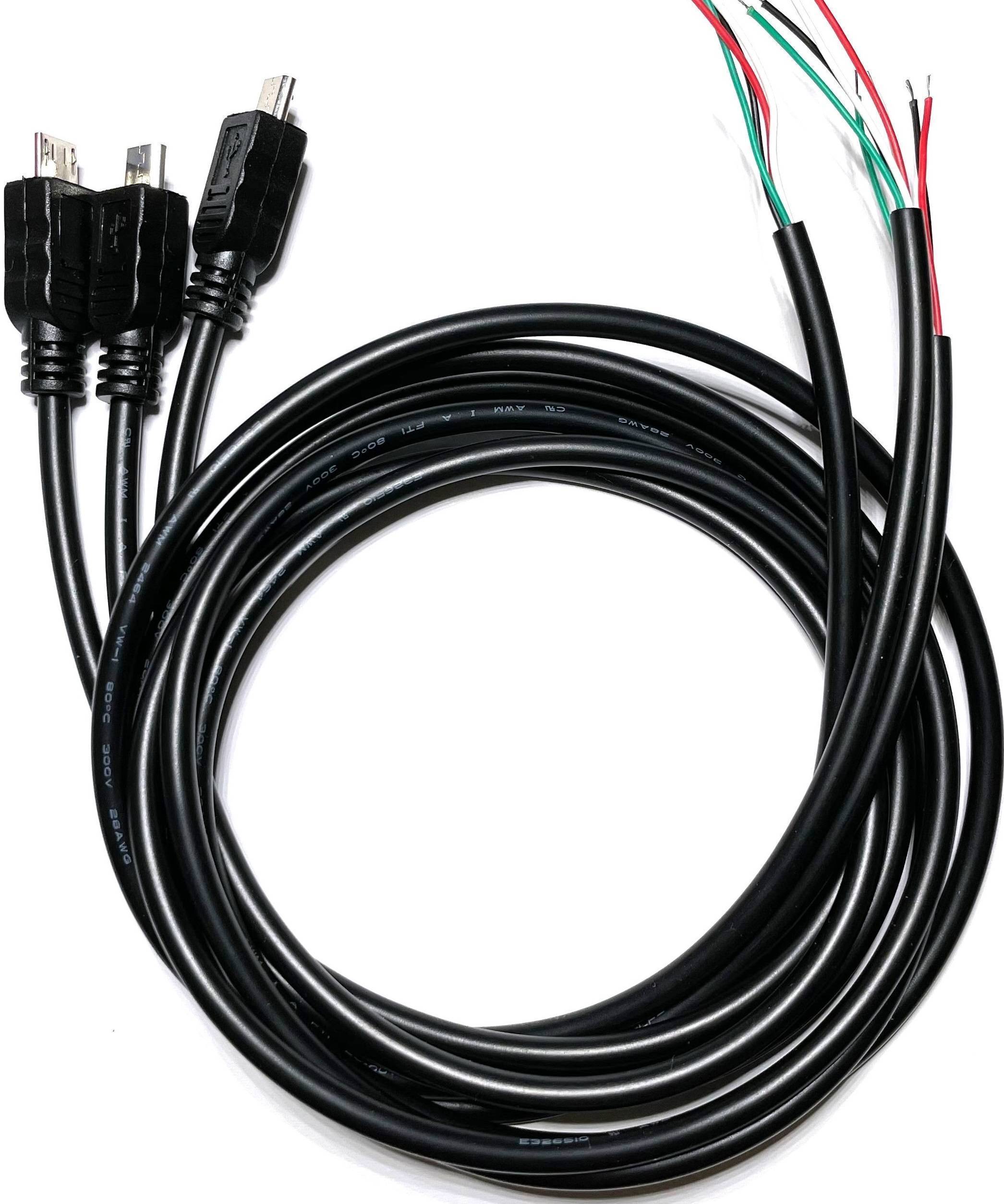 85cm 4 Pin Micro USB to Open End 28AWG Cables (3-Pac) | Plantmate Plant ...